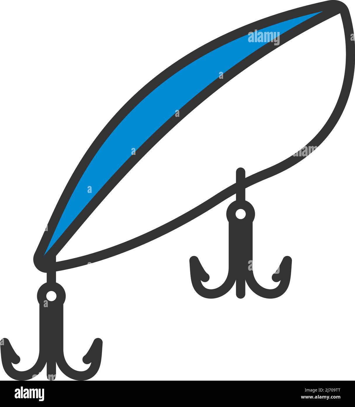 Icon Of Fishing Spoon. Editable Bold Outline With Color Fill Design ...