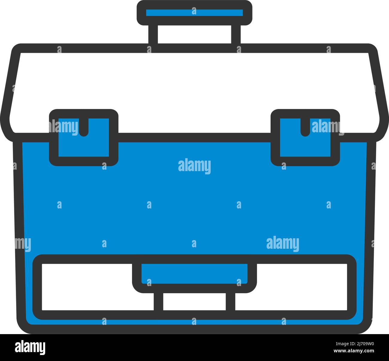 Icon Of Fishing Opened Box. Editable Bold Outline With Color Fill ...
