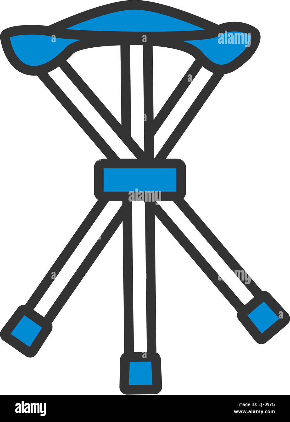 Icon Of Fishing Folding Chair. Editable Bold Outline With Color Fill ...