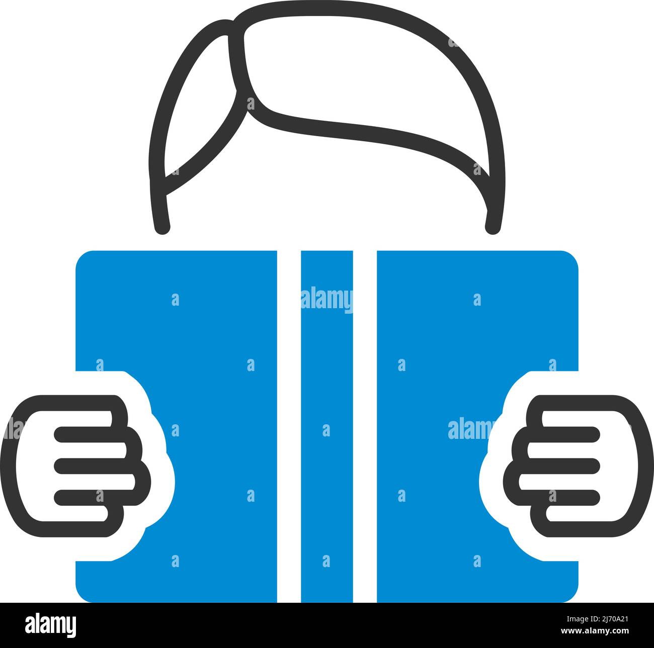 Icon Of Boy Reading Book. Editable Bold Outline With Color Fill Design ...