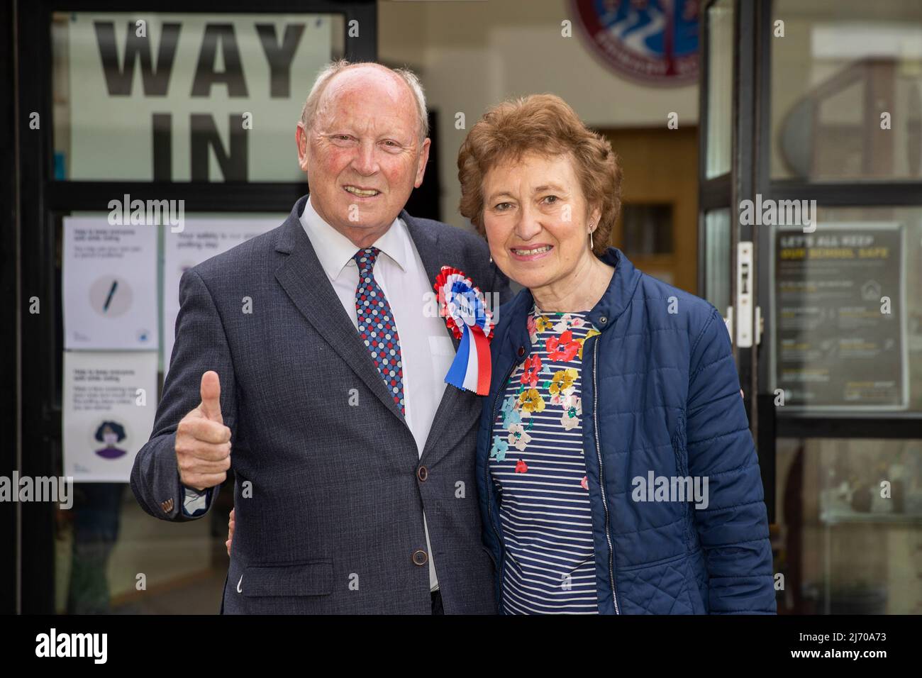 TUV leader Jim Allister with his wife Ruth arriving at Kells and Connor ...