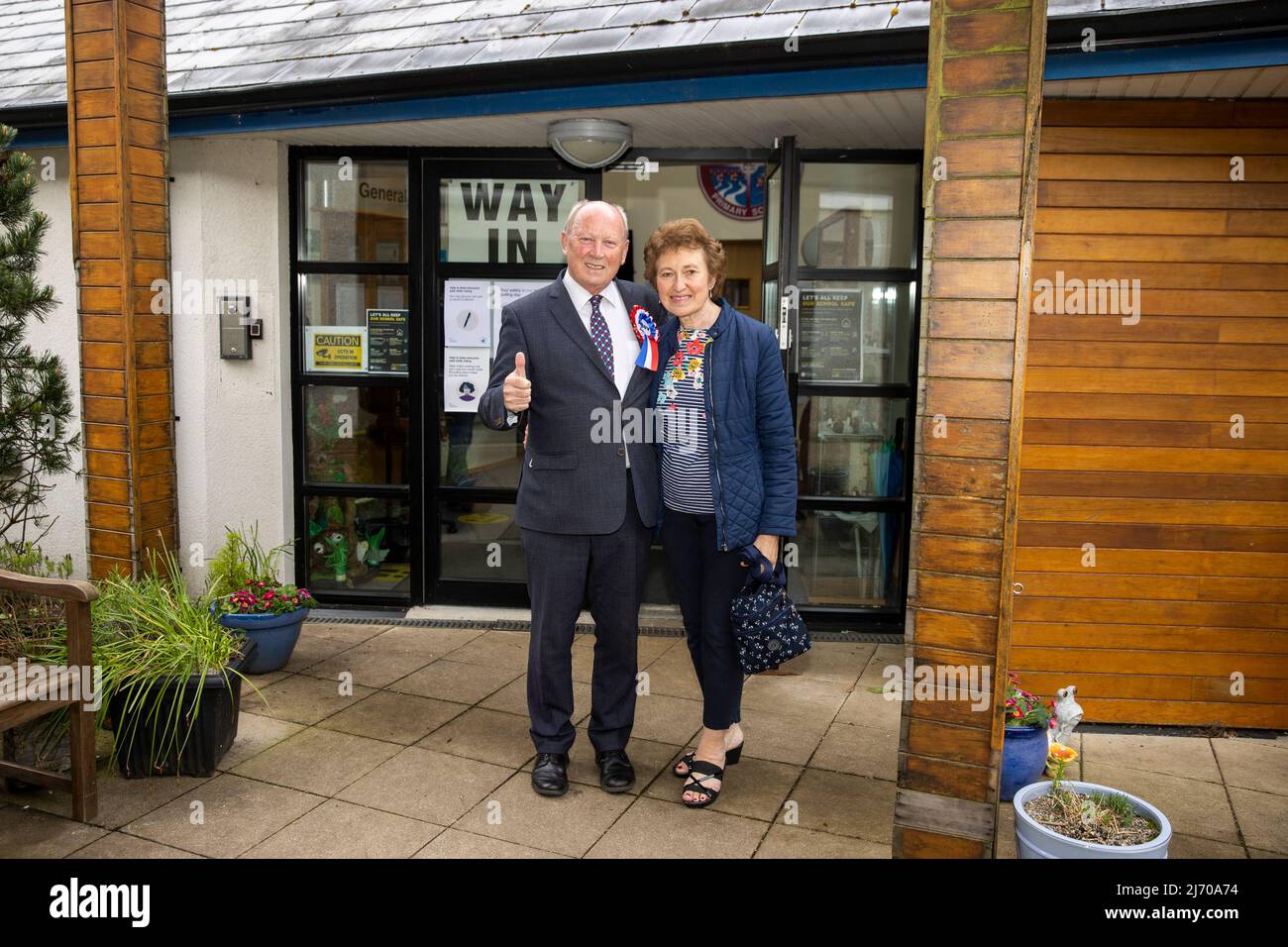 TUV leader Jim Allister with his wife Ruth arriving at Kells and Connor ...