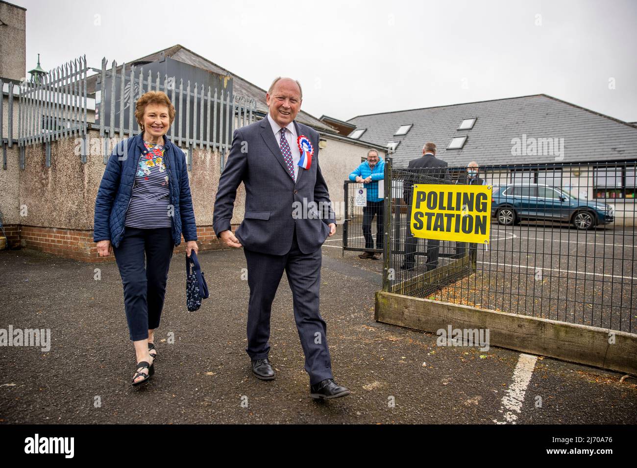 TUV leader Jim Allister with his wife Ruth arriving at Kells and Connor ...