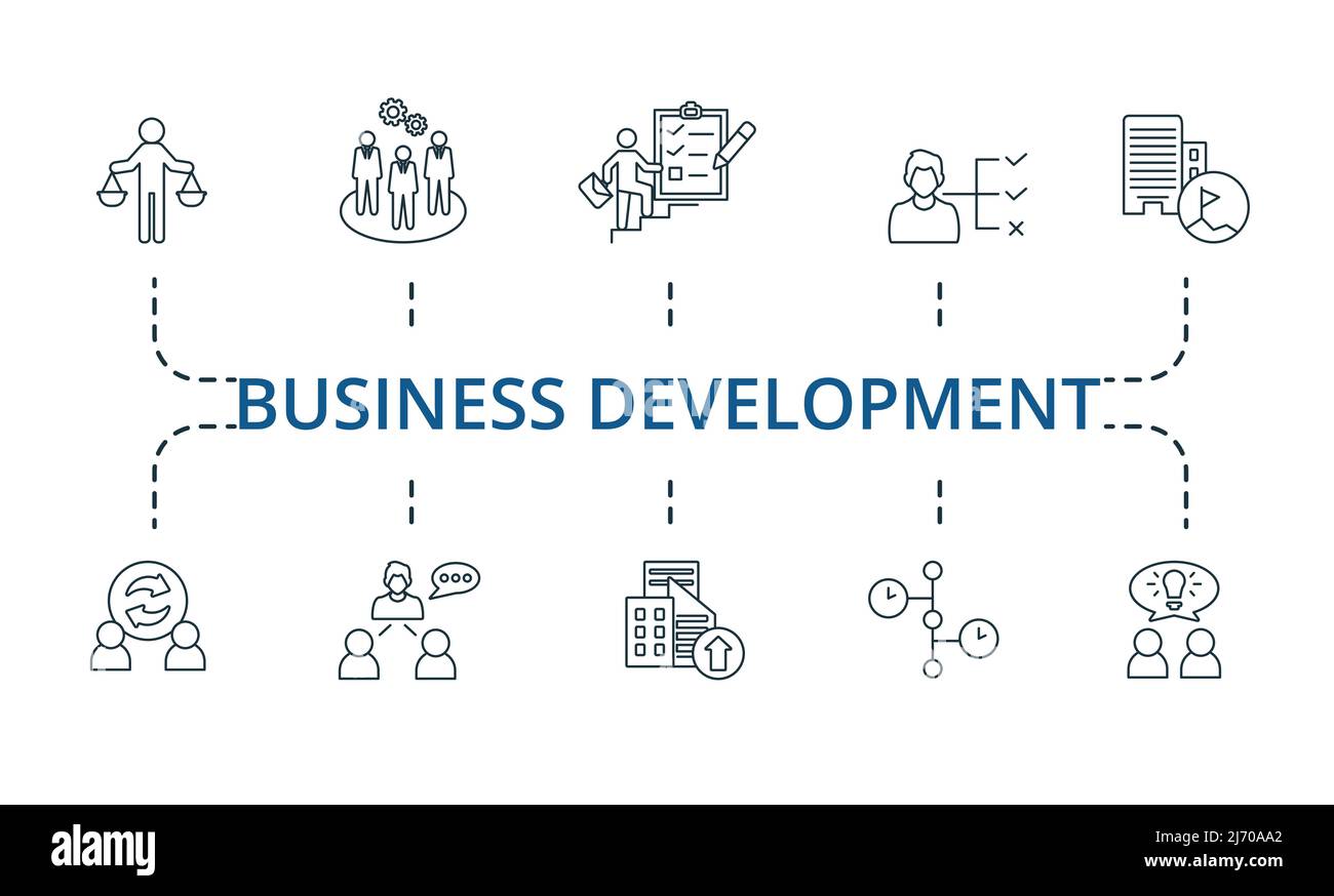 Business Development set icon. Editable icons business development ...