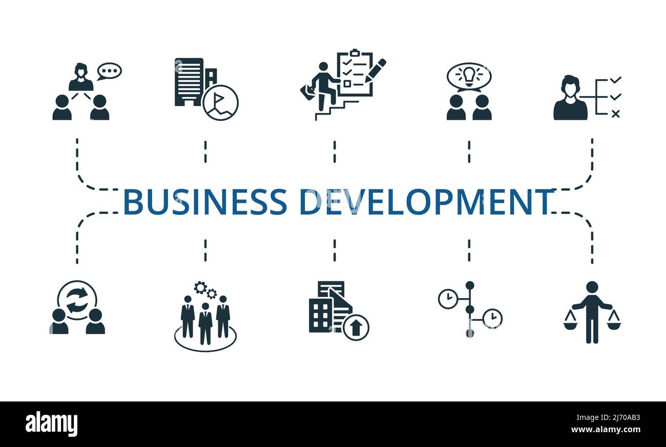 Business Development set icon. Editable icons business development ...