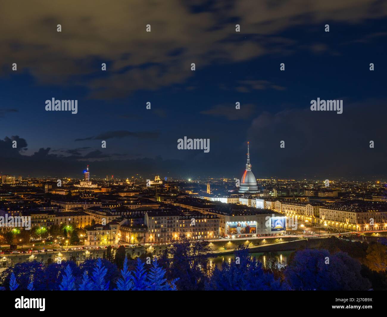 Mole Antonelliana in Turin by night Stock Photo - Alamy