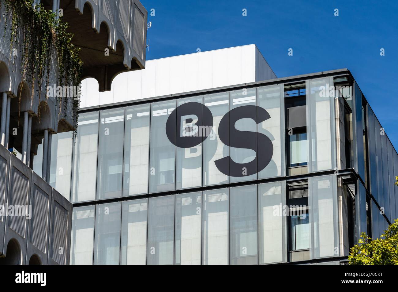 Madrid, Spain - October 10, 2021: Sabadell Bank Office building in ...