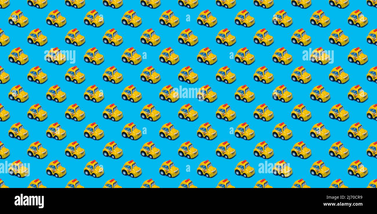 Texture with taxi car. Seamless pattern of children's car Stock Photo ...