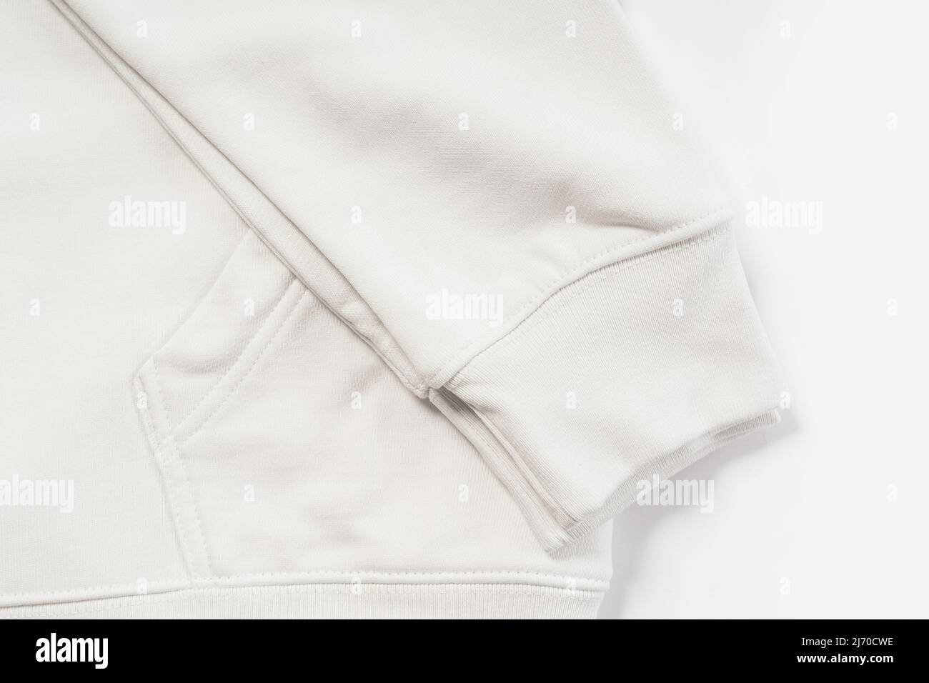 Closeup of cotton sweatshirt fabric texture of white clothes Stock ...