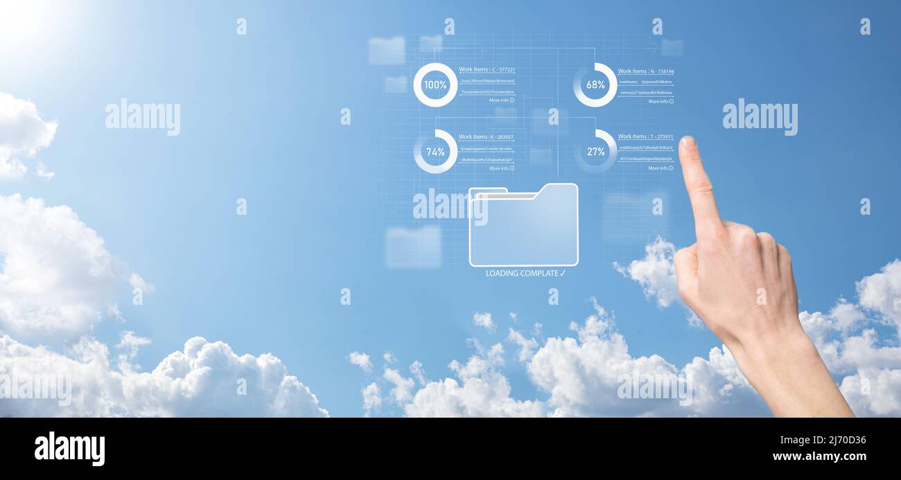 Business developer hand using board framework on virtual modern ...