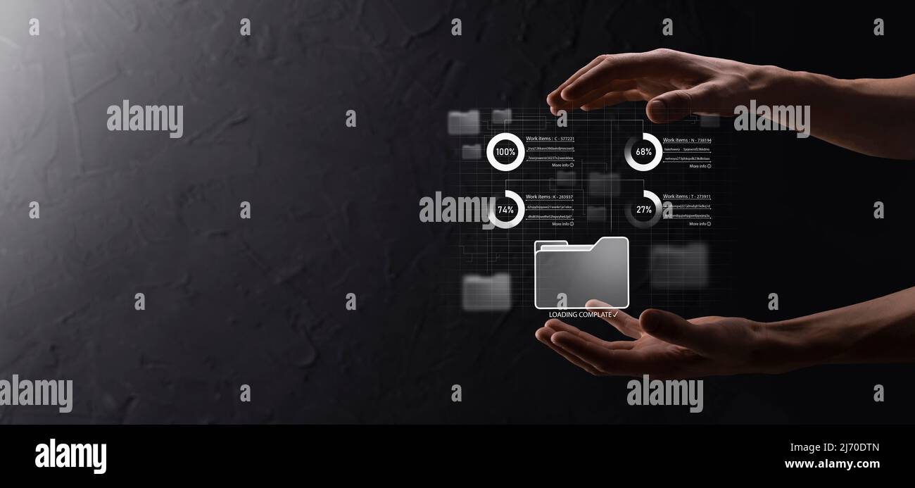 Business developer hand using board framework on virtual modern ...