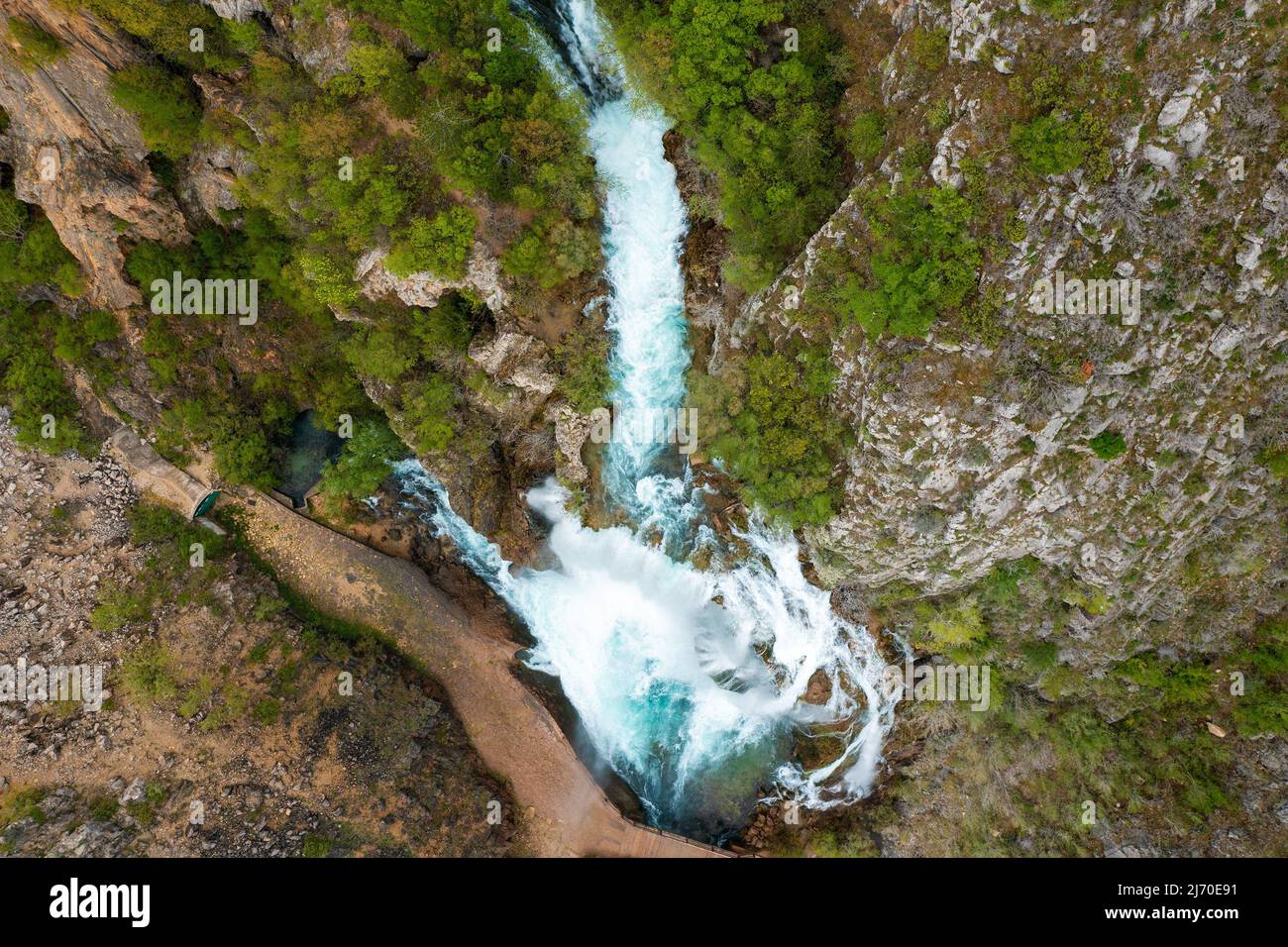 Aerial view of Krcic waterfall in Knin, Croatia Stock Photo - Alamy