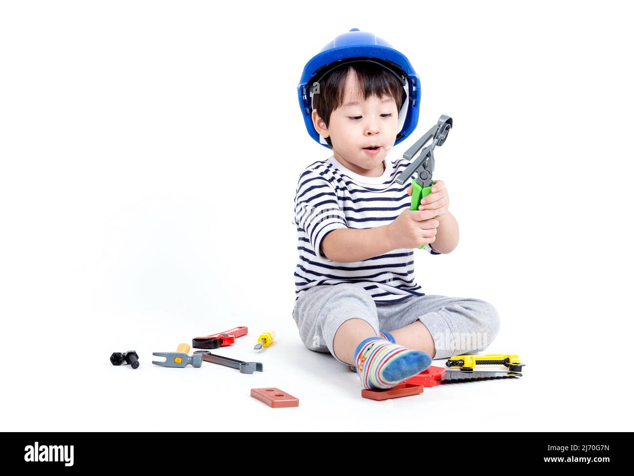 ittle boy playing act engineer, education concept Stock Photo - Alamy