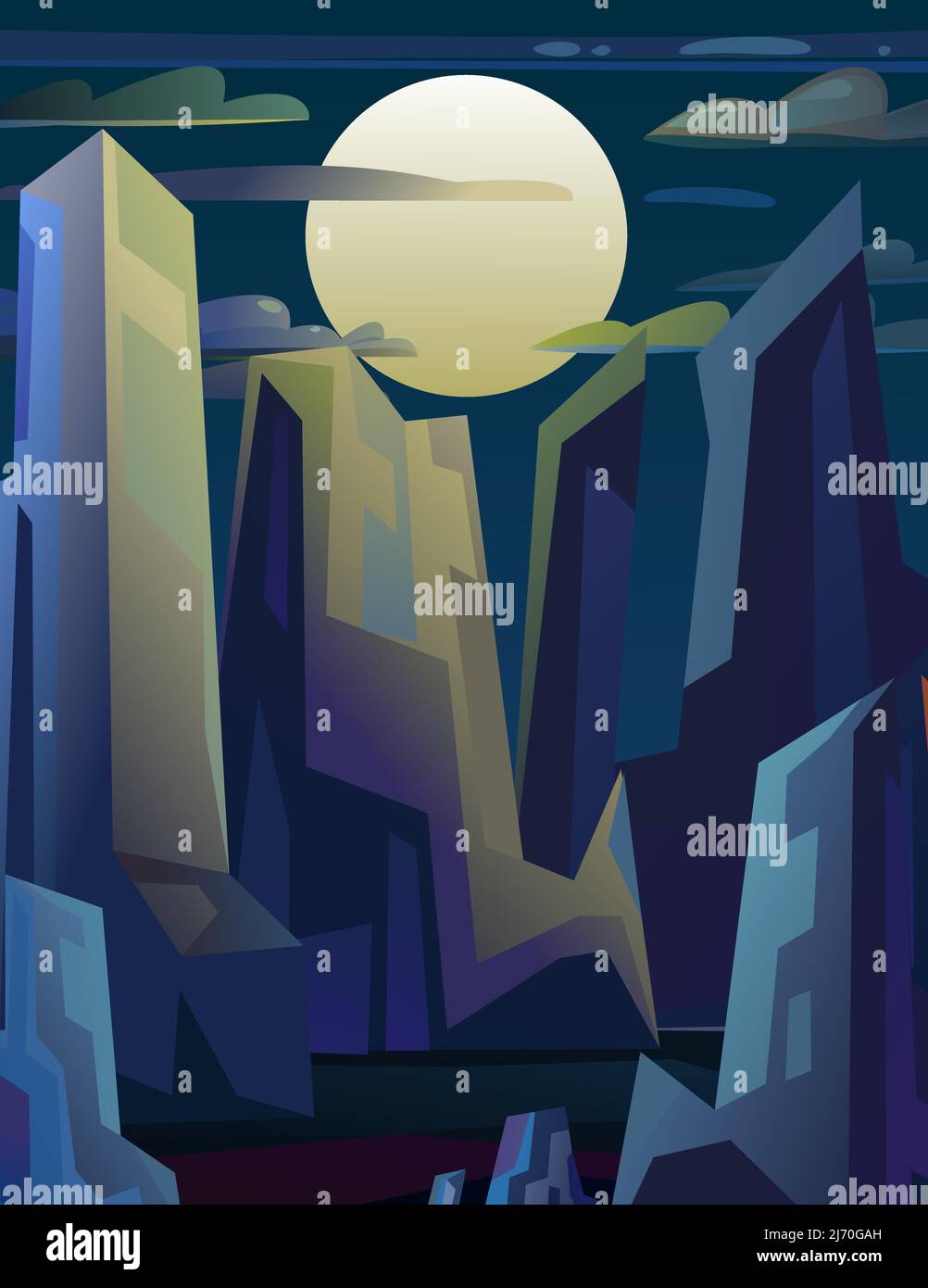 Cliffs in silhouette Stock Vector Images - Alamy
