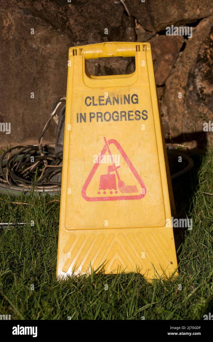 Mop bucket sign hi-res stock photography and images - Alamy