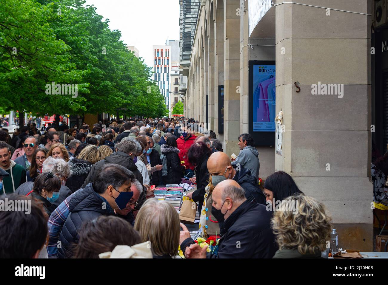 Zaragoza, Aragon, Spain. April 23, 2022: People visiting the Zaragoza ...