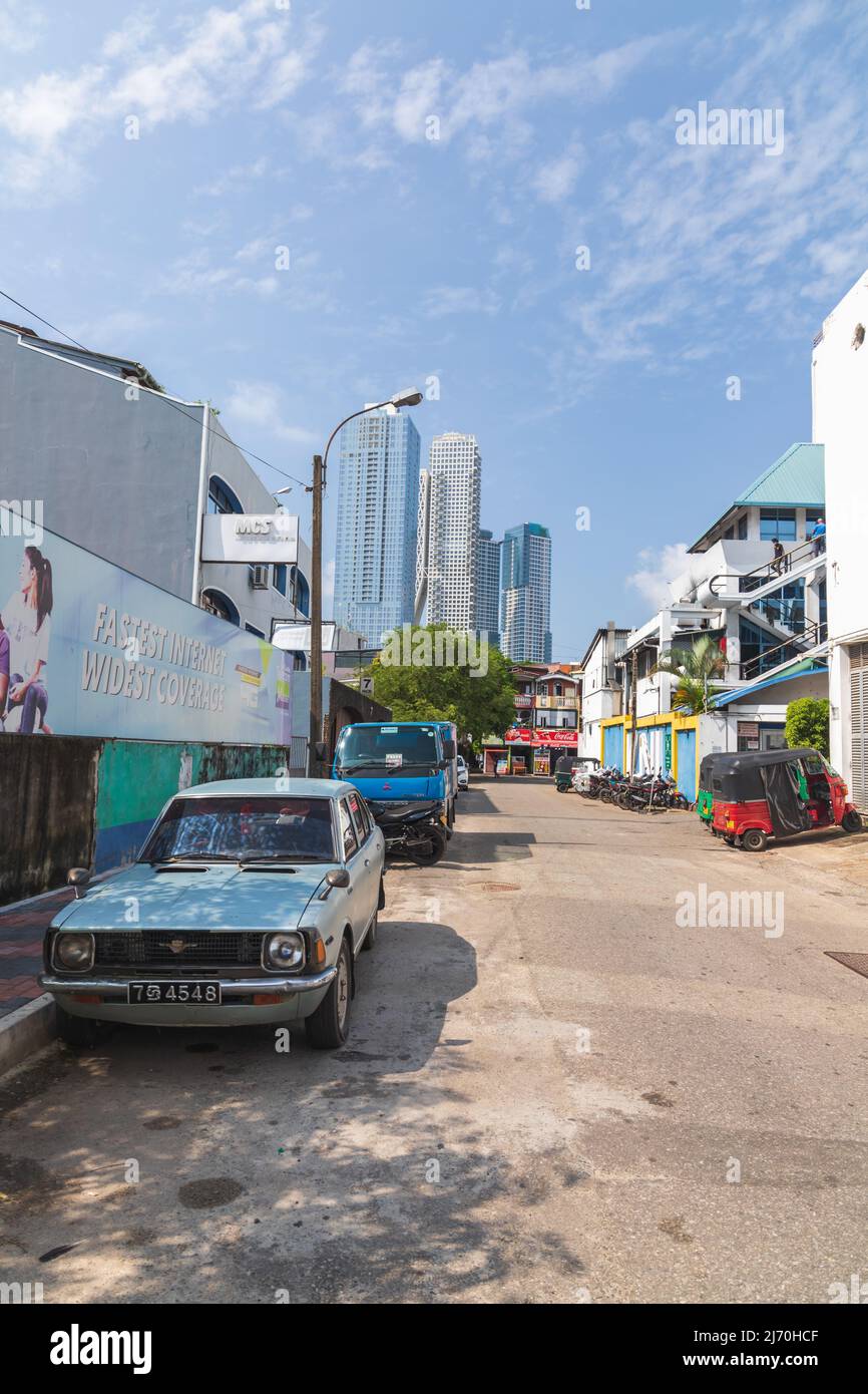 Colombo, Sri Lanka - December 3, 2021: Colombo street view, vertical ...