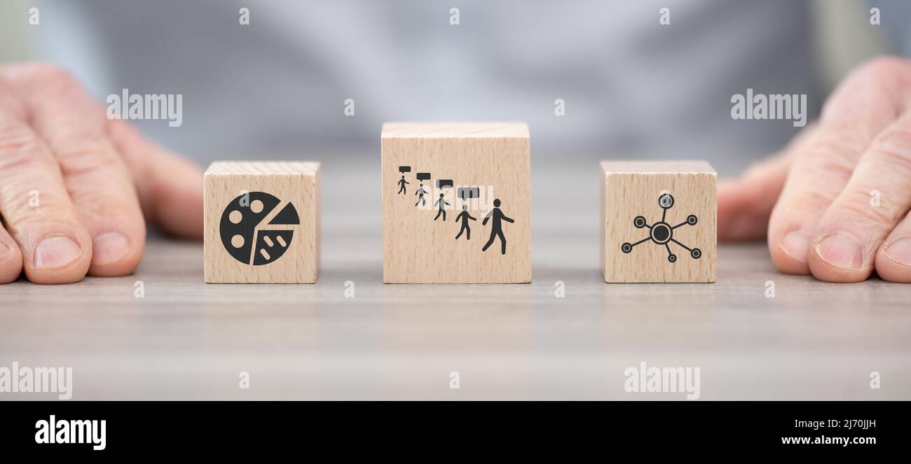 Wooden blocks with symbol of followers concept Stock Photo - Alamy