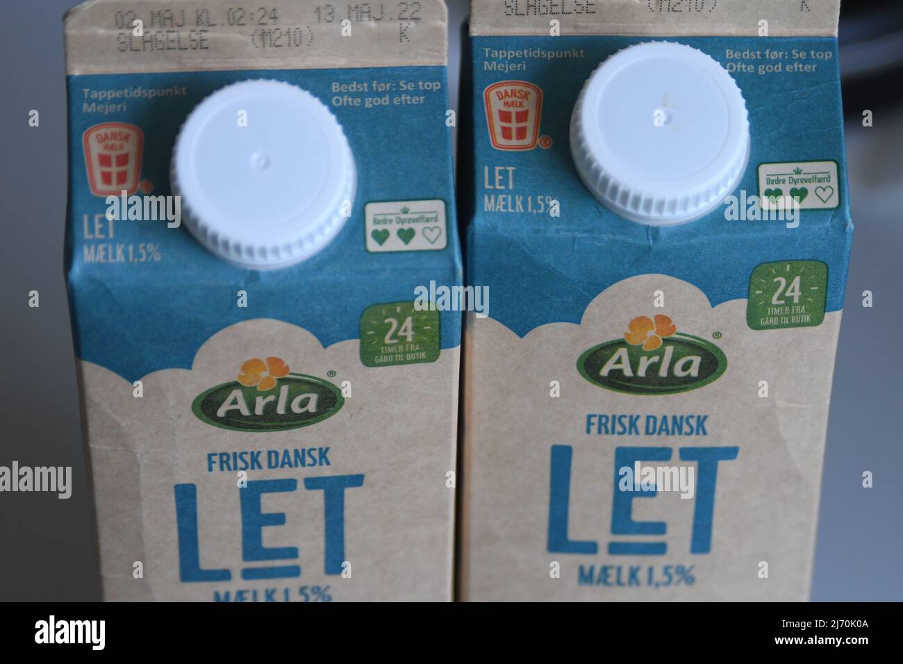 Copenhagen/Denmark/05 May 2022/. Arla dairy products milk yogurt and ...