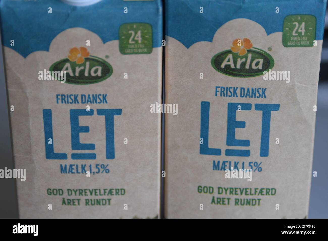 Copenhagen/Denmark/05 May 2022/. Arla dairy products milk yogurt and ...