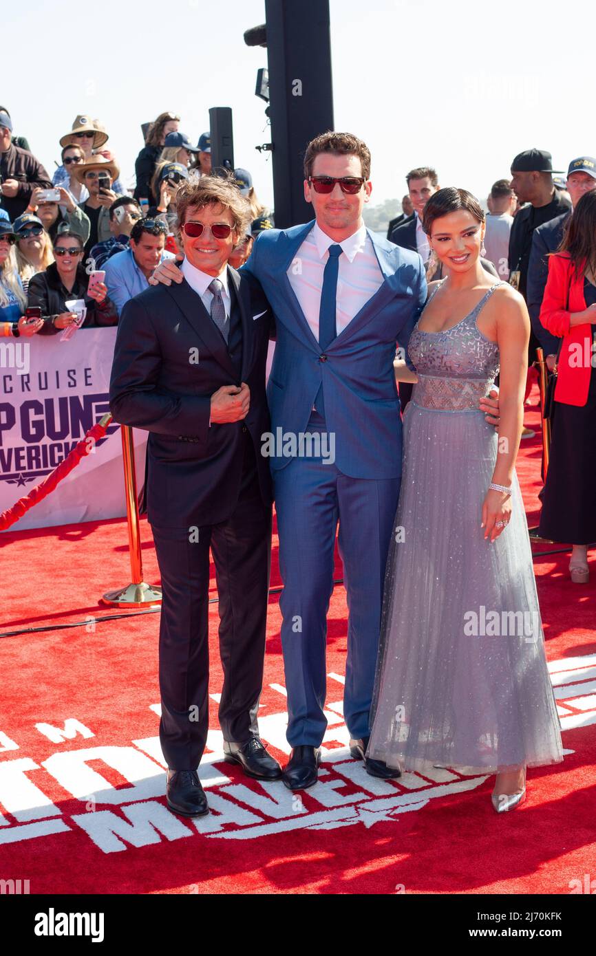 San Diego, CA. 4th May, 2022. Tom Cruise, Miles Teller, Keleigh Sperry ...