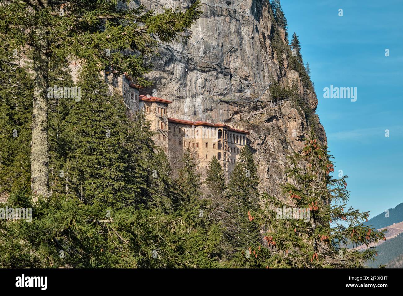 Sumela monastery and local name is sumela manastri engraved inside the ...