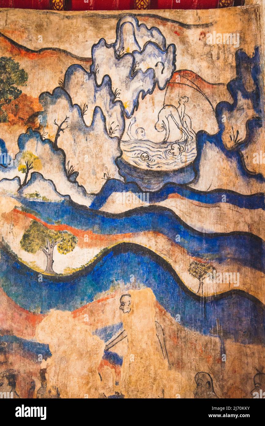Wat Phumin temple and its wall painting in Nan city, Thailand Stock ...