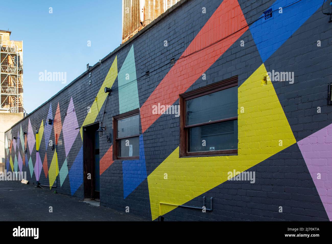 Geometric Shapes Street Art, James St, Geelong, Victoria, Australia ...