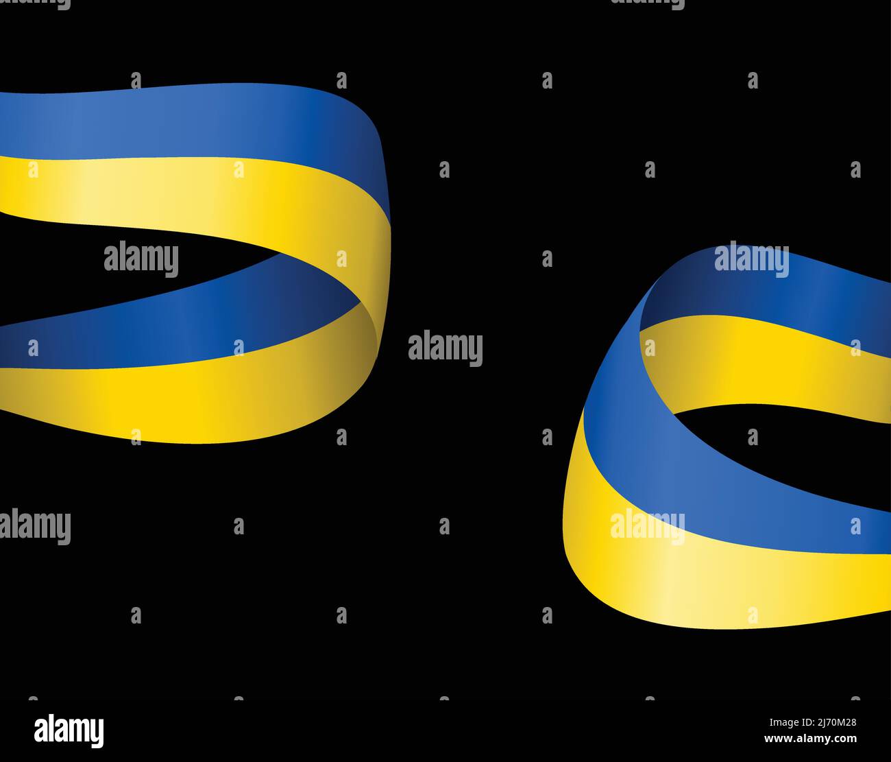 Ukraine flag ribbon sides black background Stock Vector Image & Art - Alamy