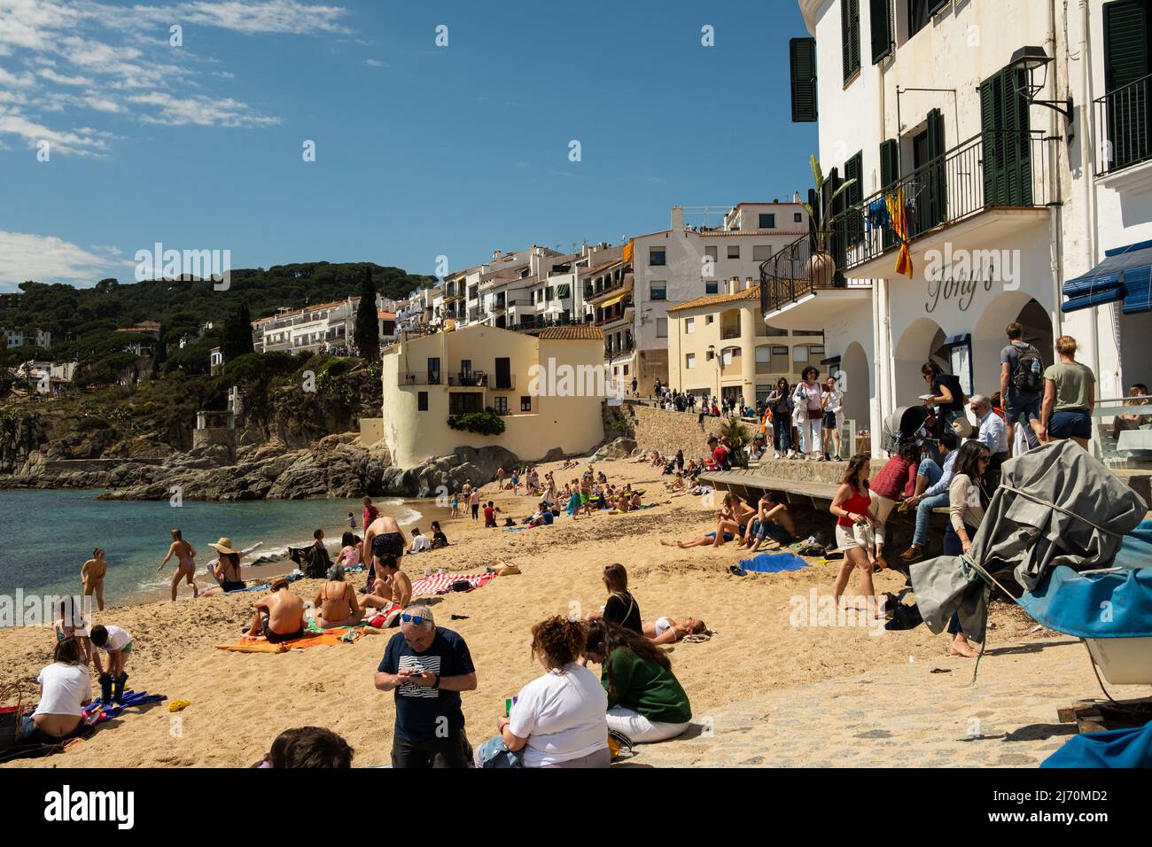 Calella de Palafrugell, Spain - 25 April 2022: Fishing boats and ...