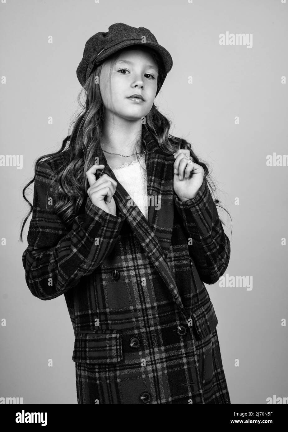 childhood happiness. parisian retro look. french casual fashion. happy ...