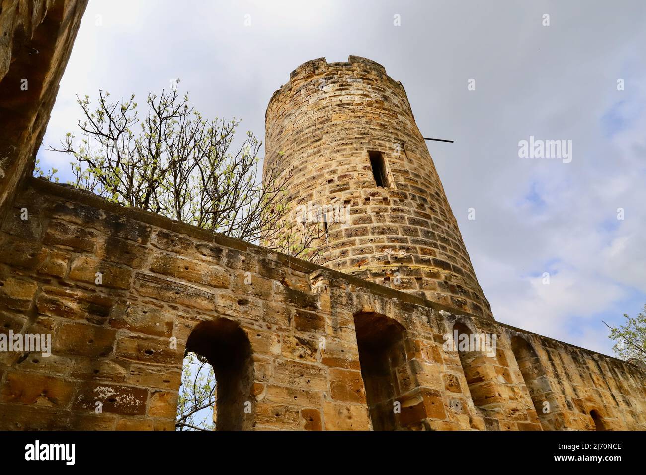the tower of a castle Stock Photo - Alamy