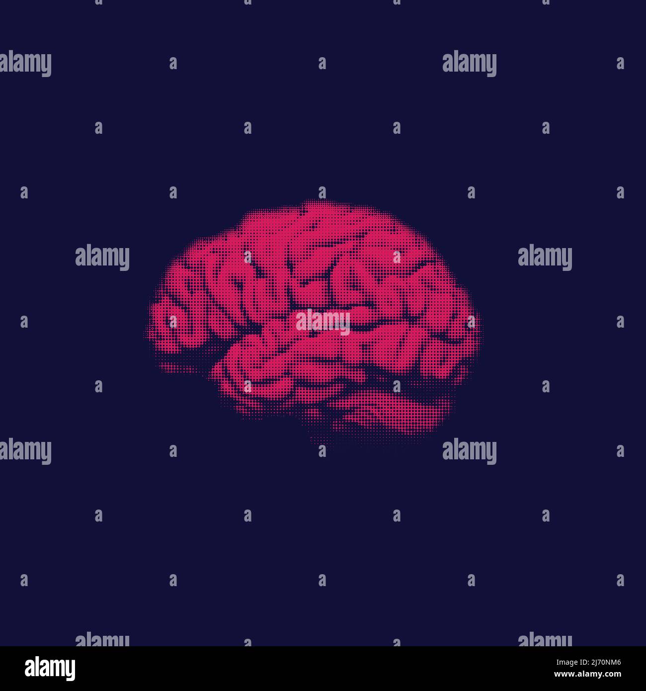 Brain halftone color silhouette Stock Vector Image & Art - Alamy