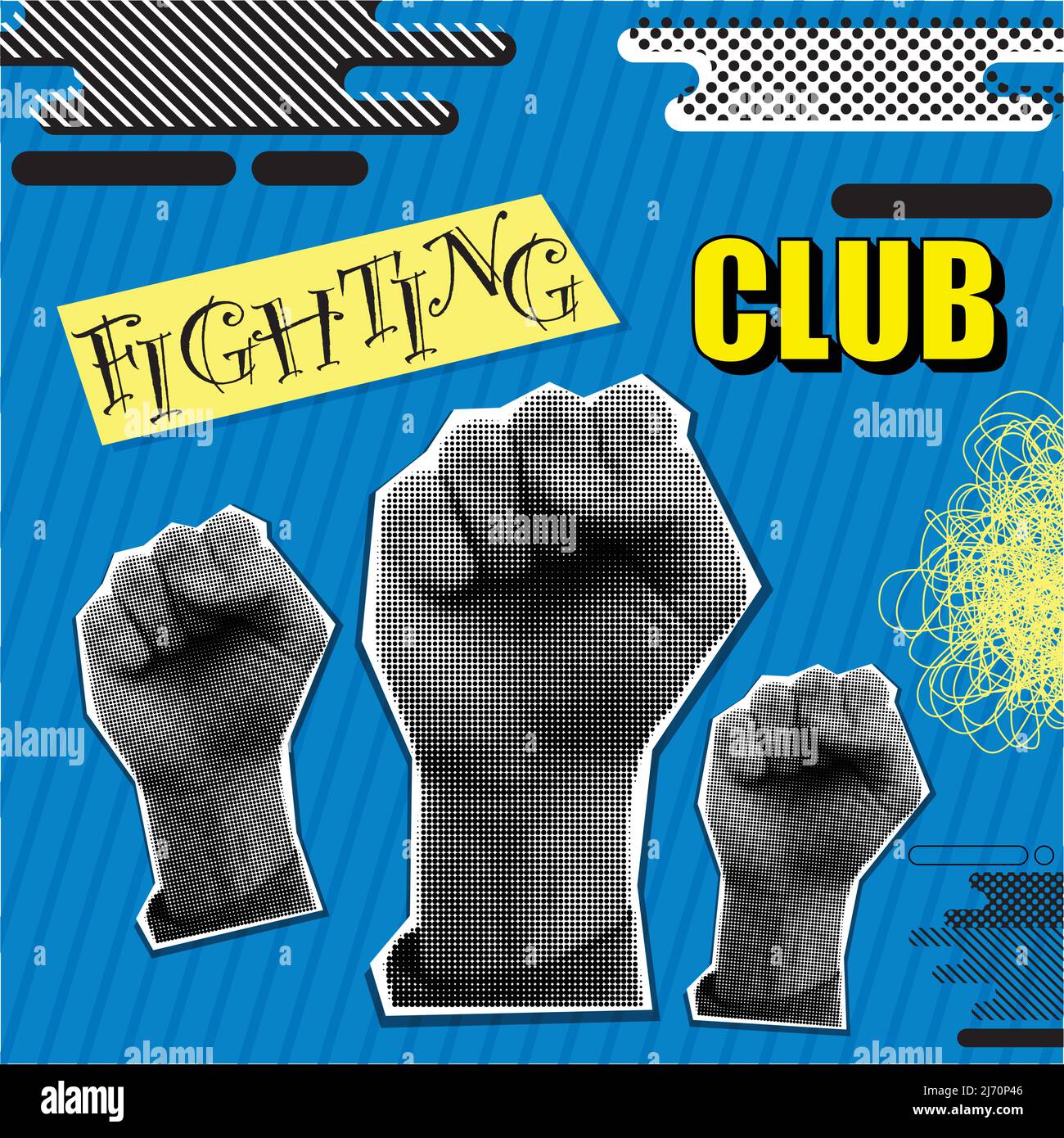 Collage hand halftone effect Stock Vector Images - Alamy