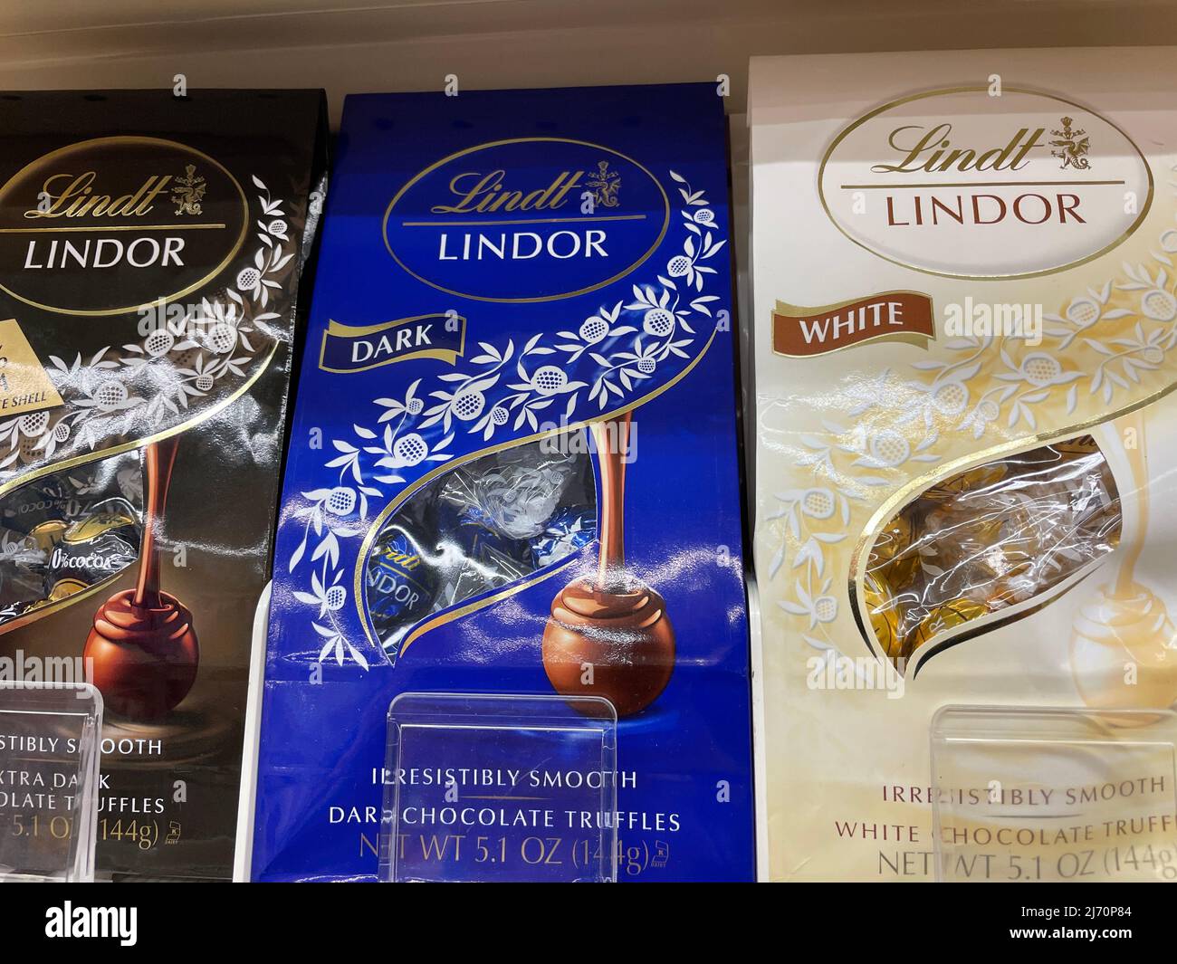 Grovetown, Ga USA - 04 20 22: Retail store products Lindt Lindor candy ...