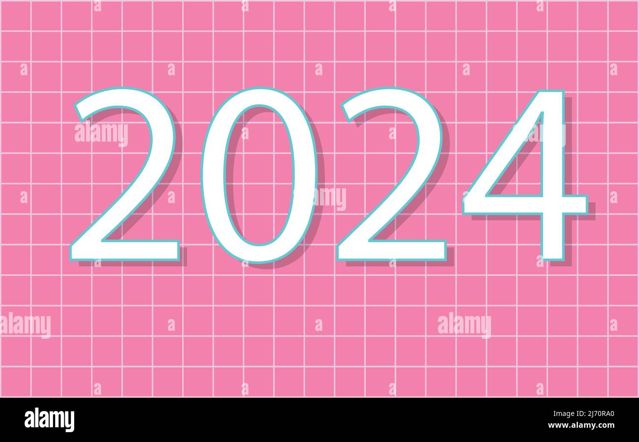 Website banner. Text 2024 on a pink background with shadow Stock Vector ...
