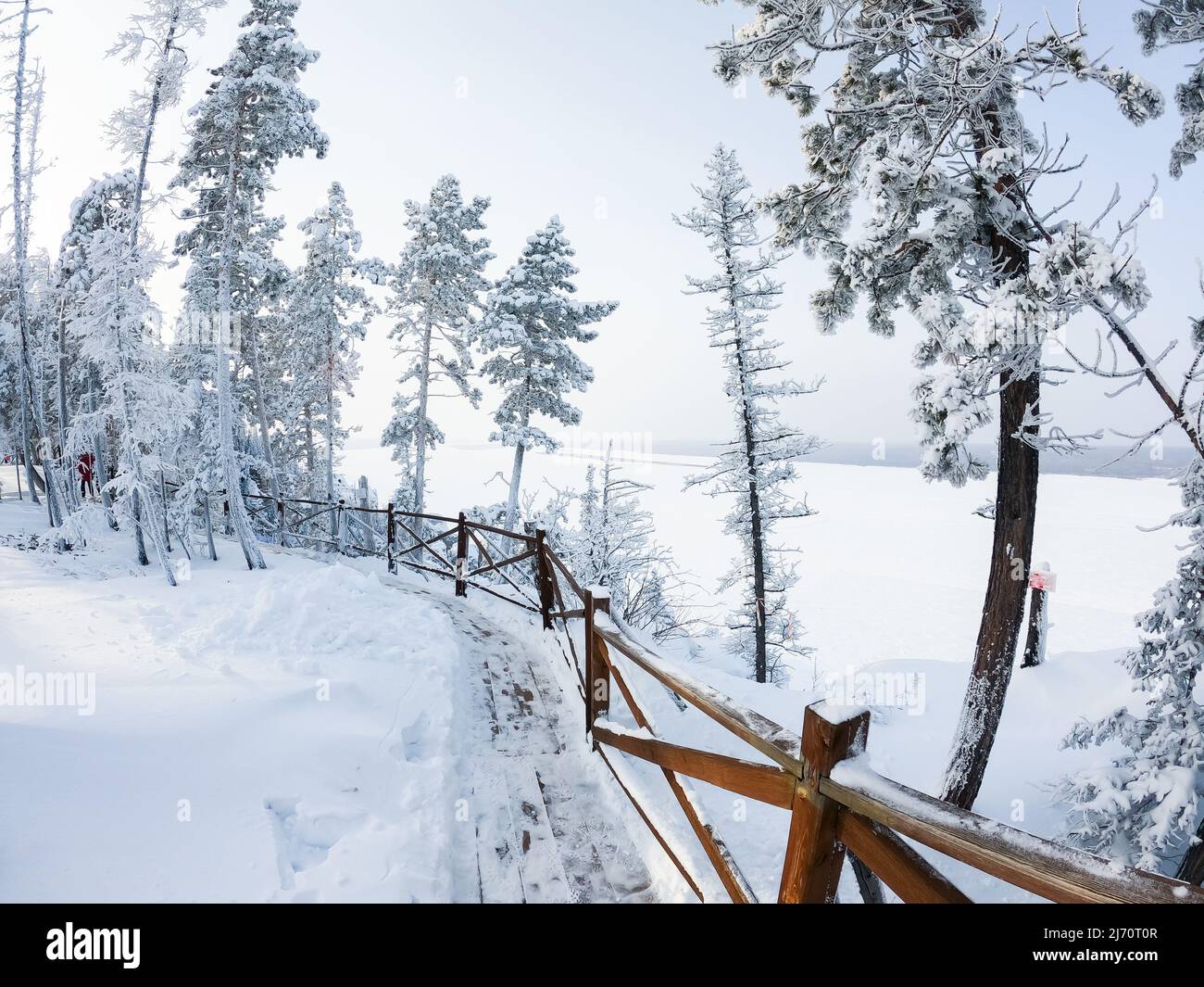 Lena Pillars in winter on the bank of the Lena River Yakutia Stock ...
