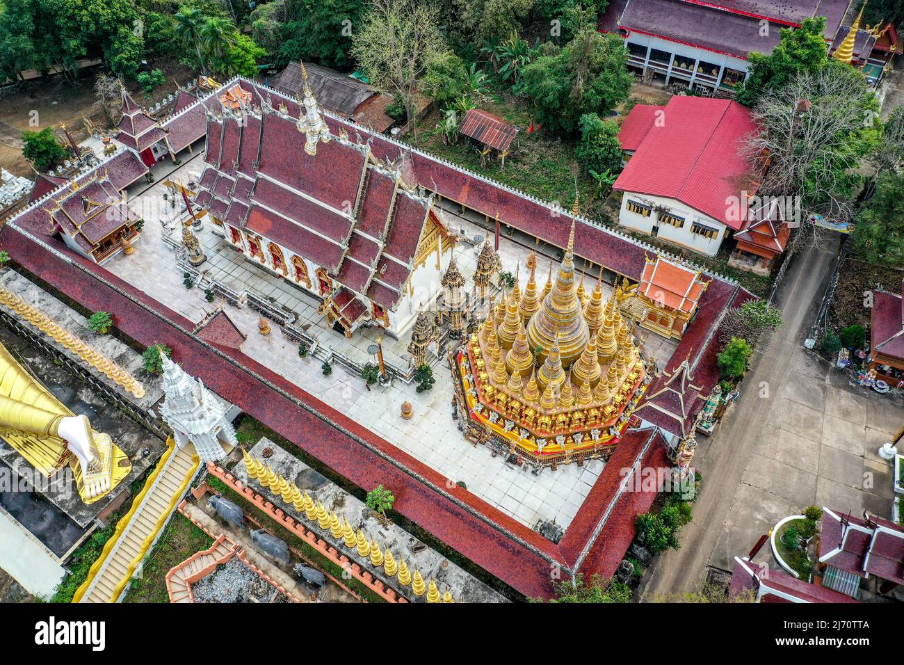 Wat Phrathat Suthon Mongkhon Khiri temple complex in Phrae, Thailand ...