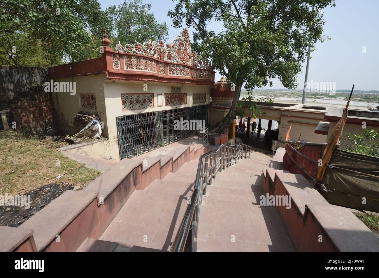 Stairs of the Guptar Ghat or Narayan Ghat along the Ganges. Civil Lines ...
