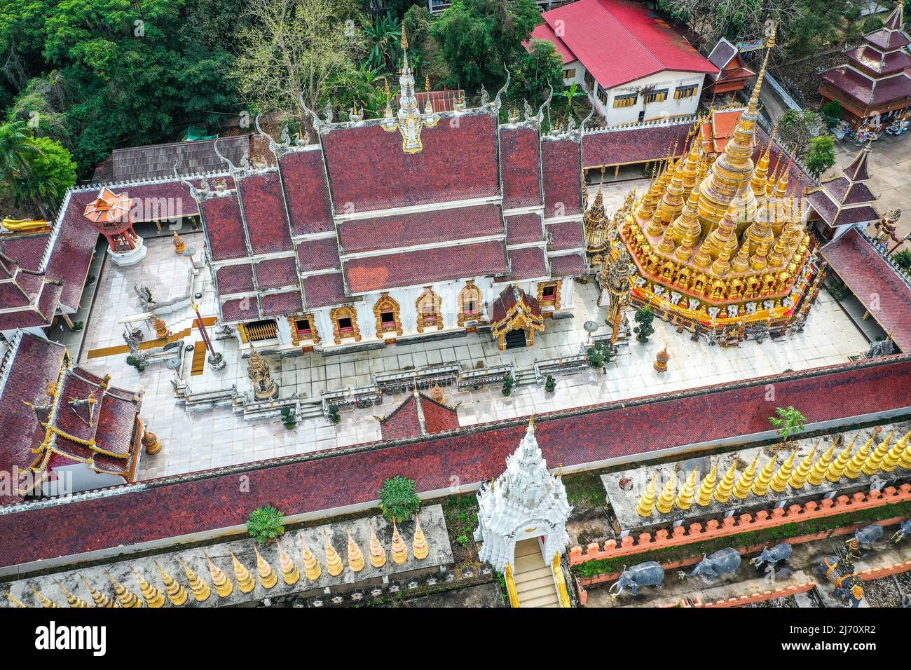 Wat Phrathat Suthon Mongkhon Khiri temple complex in Phrae, Thailand ...