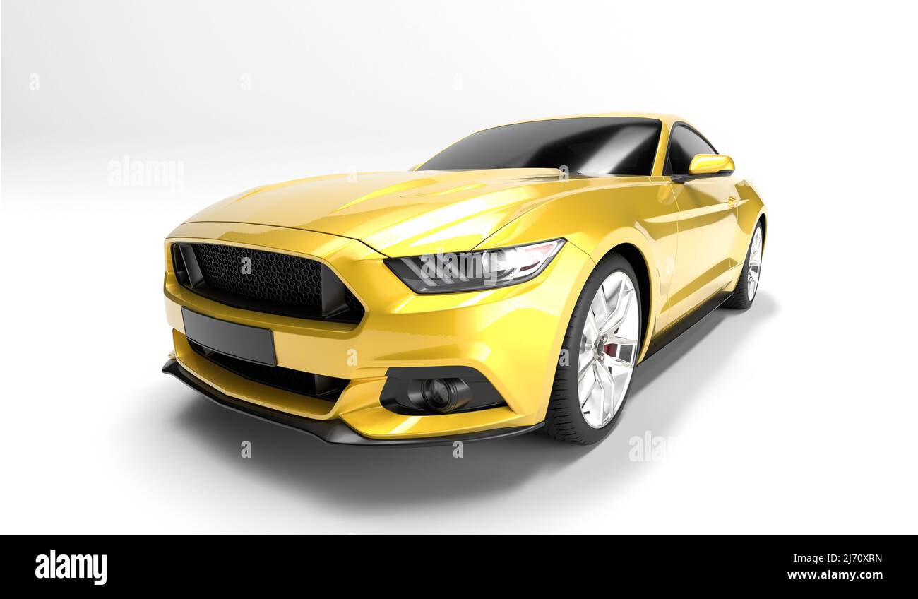 Dynamic view of the modern car, front view, 3D render Stock Photo - Alamy