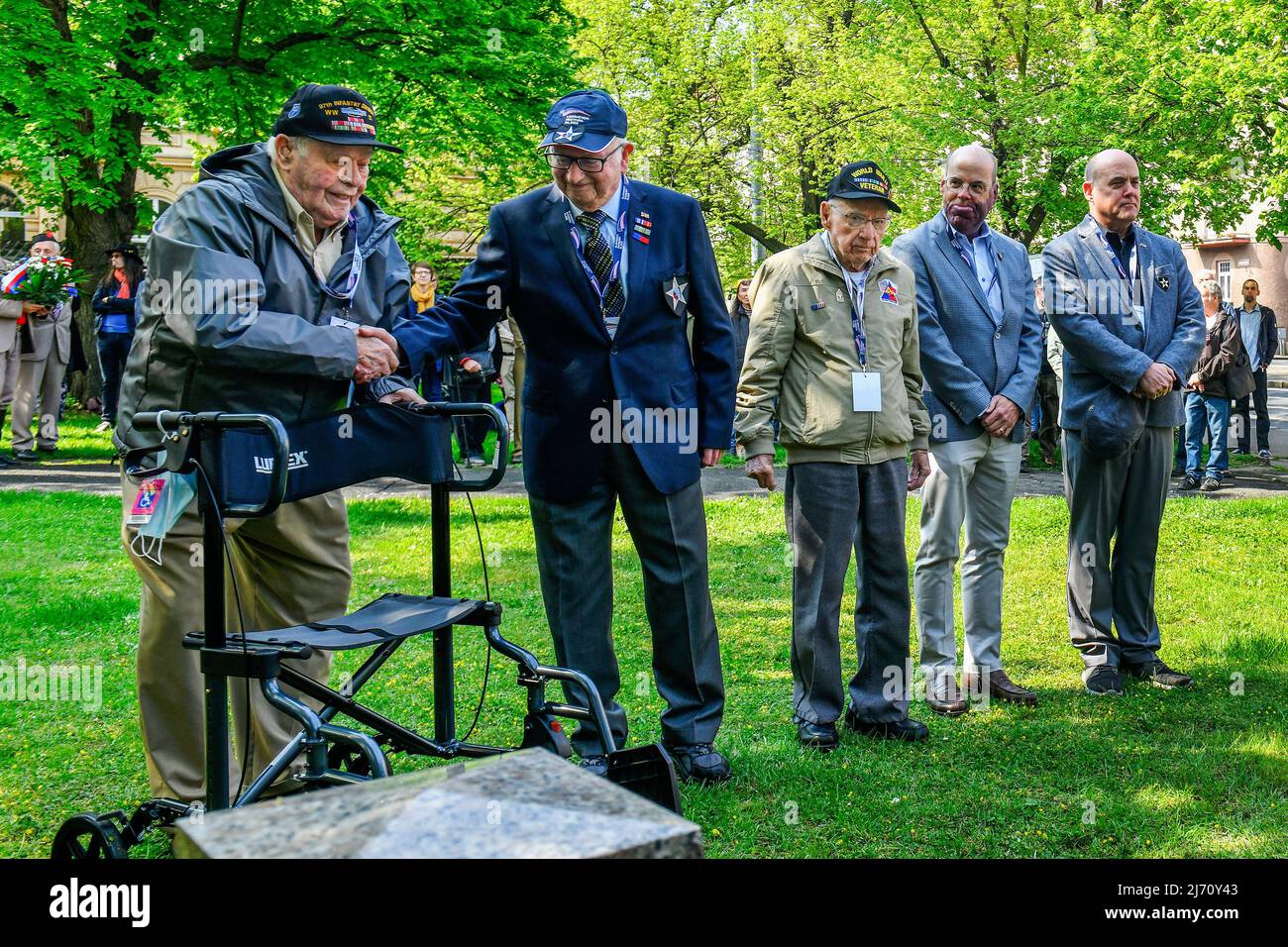 War veterans L-R Richard Pieper, Herman Geist and George Thompson ...