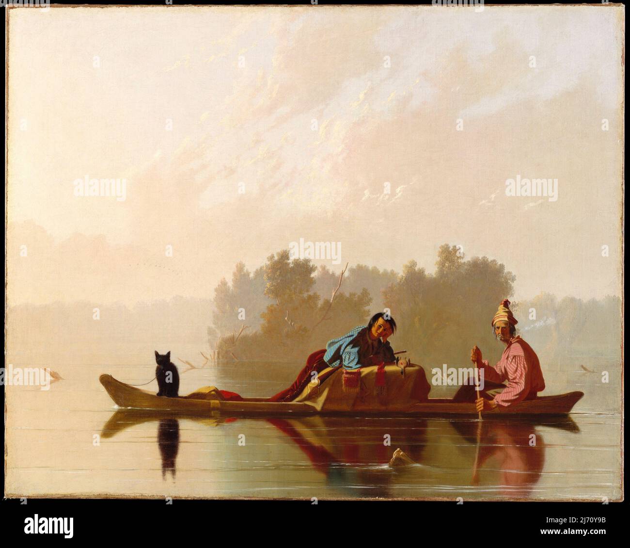Fur Traders Descending the Missouri. George Caleb Bingham. 1845 Stock ...