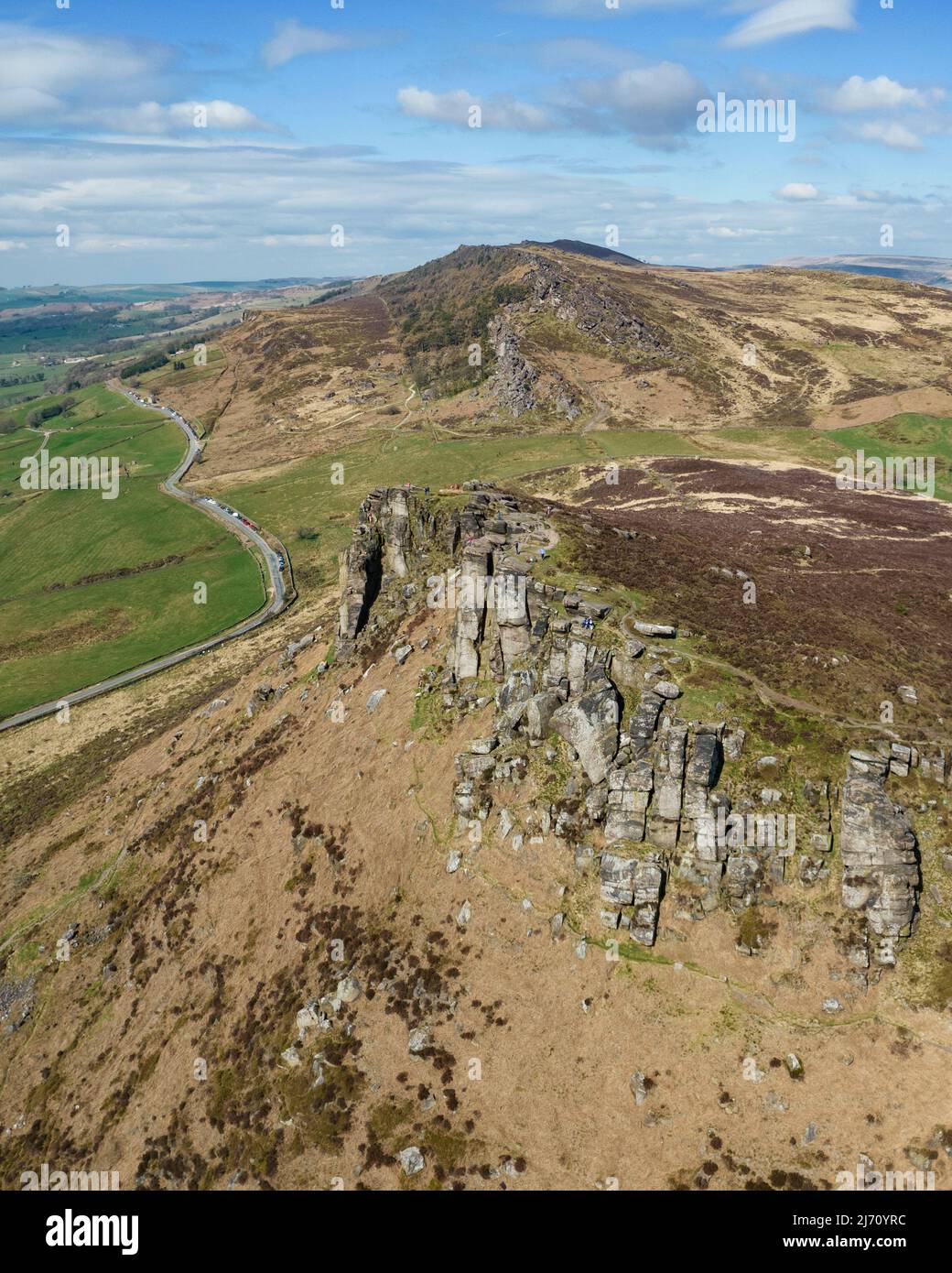 Hen Cloud rocks towards the Roaches Stock Photo - Alamy