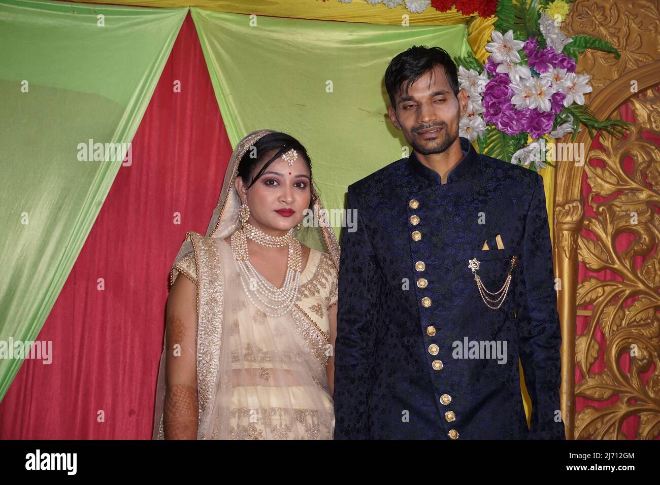 The traditional wedding of indian people is happening at the temple ...