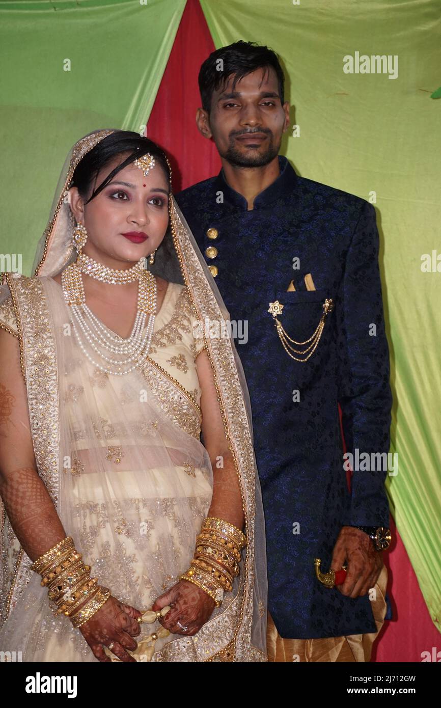 The traditional wedding of indian people is happening at the temple ...