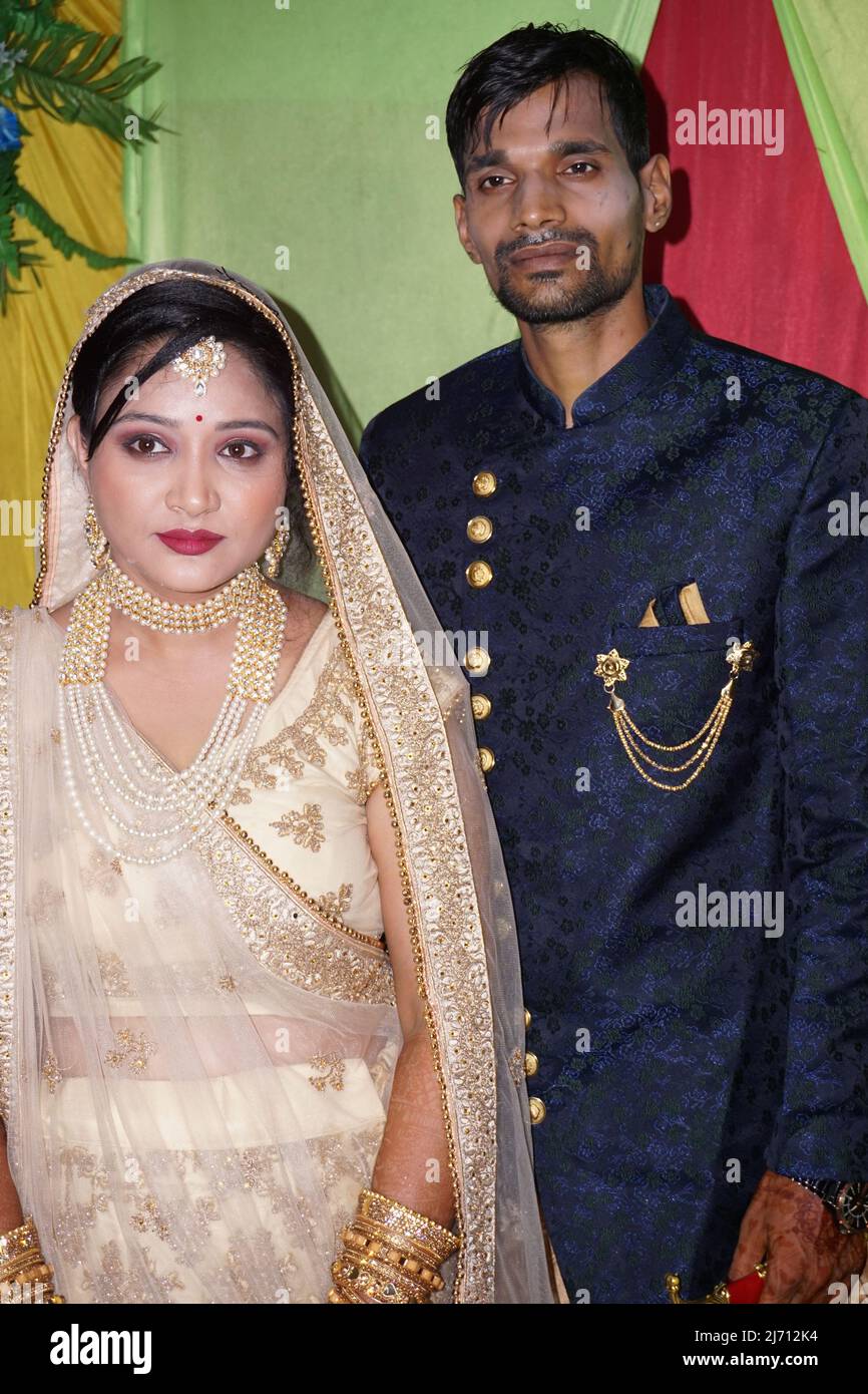 The traditional wedding of indian people is happening at the temple ...