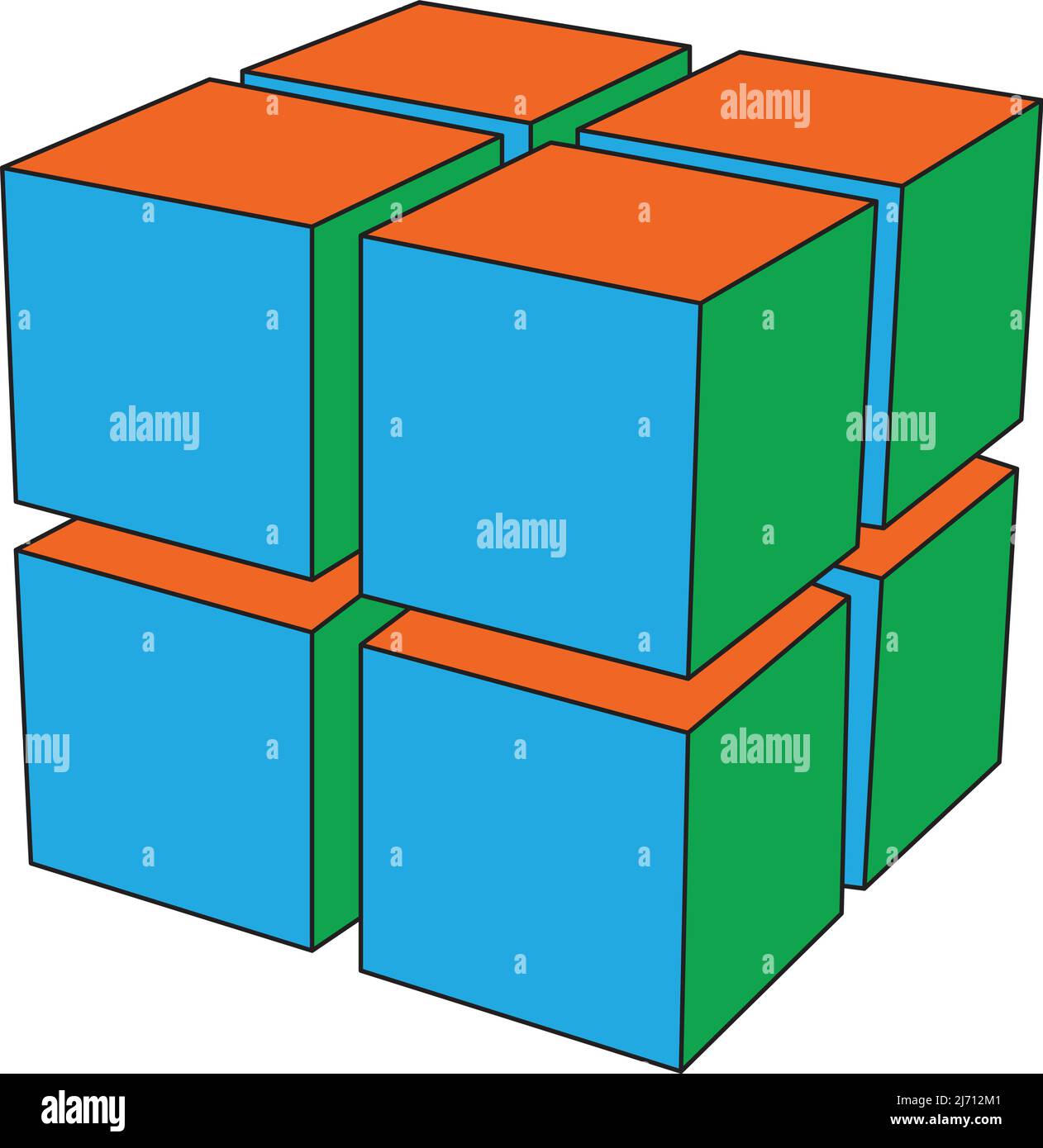 Abstract Cube Colored With White Background Stock Vector Image And Art Alamy