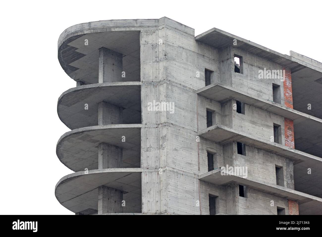 Concrete skeleton of unfinished building construction long -term ...
