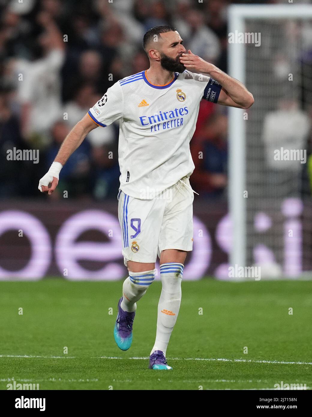 Karim Benzema of Real Madrid celebrates after scoring goal in the extra ...